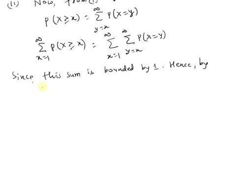 Solved Exercise 2 Tail Sum Formula For Expectation Let X Be A