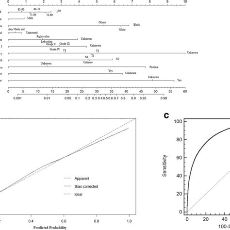 A Nomogram For Predicting Liver Metastasis A Calibration Curve B Download Scientific