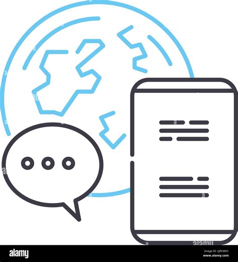 Internet Communication Line Icon Outline Symbol Vector Illustration Concept Sign Stock Vector