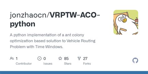 Github Jonzhaocnvrptw Aco Python A Python Implementation Of A Ant Colony Optimization Based