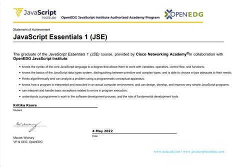 Kritika Kaura On Linkedin Javascript Cisco Cisconetworkingacademy