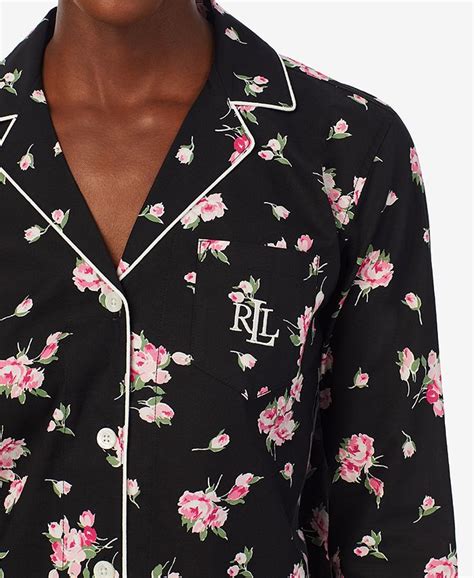 Lauren Ralph Lauren Womens 2 Pc Notched Collar Pajamas Set Macys