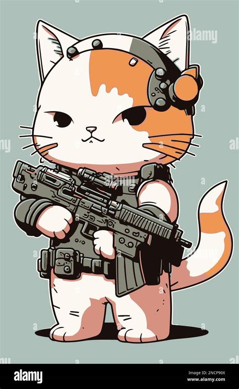 Cat With Gun Wallpaper