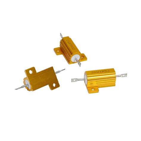 Wire Wound Resistor Aluminum Housing Golden Color Perfect Insulation High Current