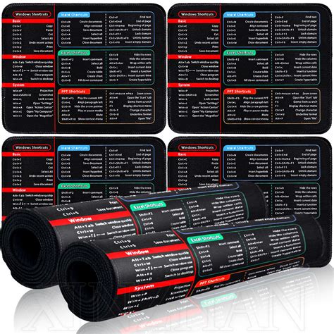 Windows 快捷鍵打印鼠標墊 適用於家庭、辦公室、pc、筆記本電腦 鍵盤快捷鍵參考指南鼠標墊 防滑桌墊 蝦皮購物