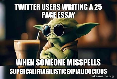twitter users writing a 25 page essay when someone misspells