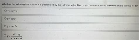 solved which of the following functions of x is guaranteed by the