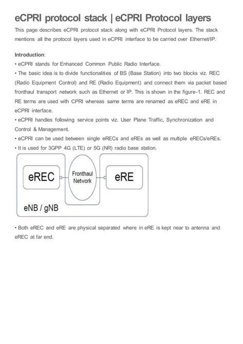 E Cpri Protocol Stack Docx Computer Networking Computing