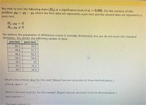 solved you wish to test the following daim ha at a significance