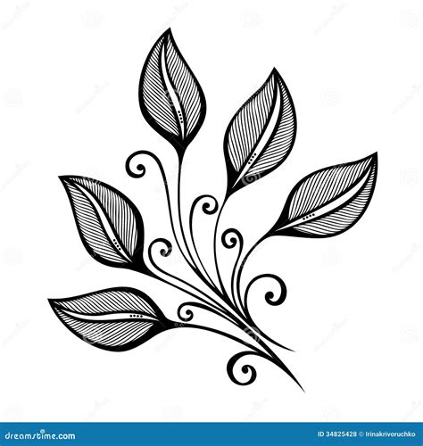 Decorative Leaf With Ornament Stock Vector Illustration Of Frond