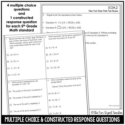 5th Grade Math Test Prep Review Bundle New York State Standards Tpt