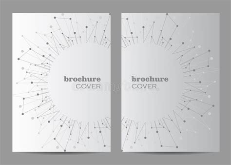 Brochure Template Layout Design Abstract Geometric Background With Connected Lines And Dots