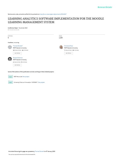 Learning Analytics Software Implementation For The Moodle Learning