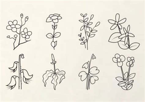 1 Botanical Line Art Clipart Dxf Designs And Graphics