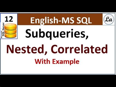 SQL Subquery Subquery In Sql YouTube