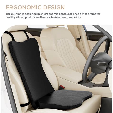 Memory Foam Car Backrest And Seat Cushion Combo Fovera