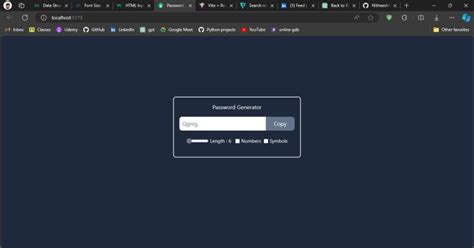 i wrote a password generator mini project using react and tailwind css