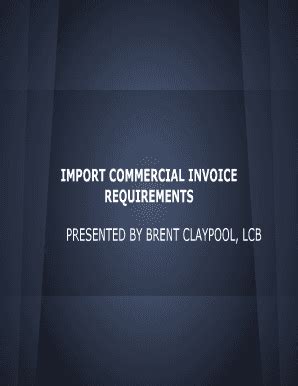 Fillable Online IMPORT COMMERCIAL INVOICE Fax Email Print PdfFiller