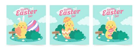 Premium Vector Happy Easter Set Of Greeting Cards Posters Holiday