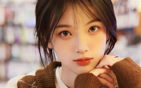 4k 美女 清纯 脸 眼睛 好看女孩 电脑壁纸 绘壁纸