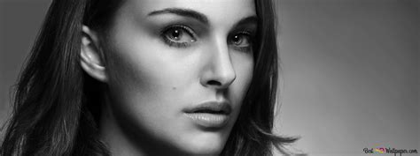 Natalie Portman Monochrome Bg Israeli American Actress 4k Wallpaper
