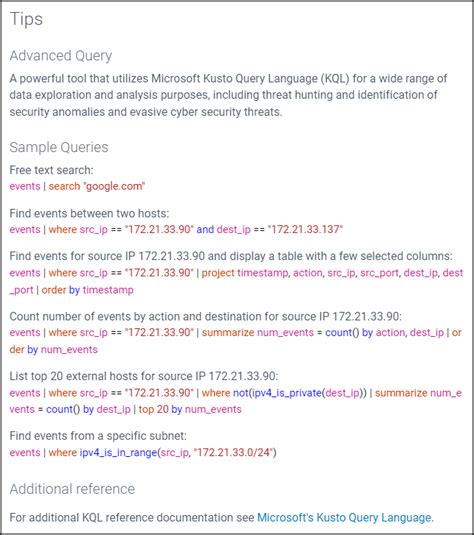 Advanced Query Functionality Samurai Mdr Documentation
