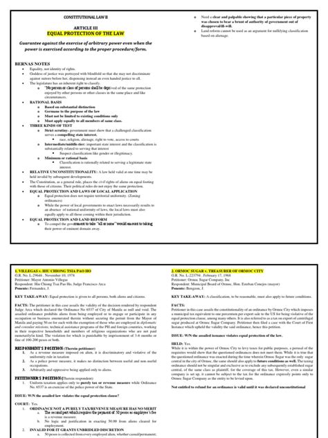 Constitutional Law Ii Cases Equal Protection Pdf Suspect
