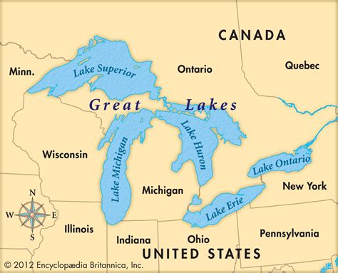 Great Lakes Printable Map