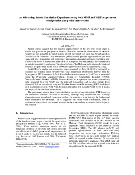 Pdf An Observation System Simulation Experiment For The Impact Of Land Surface Heterogeneity