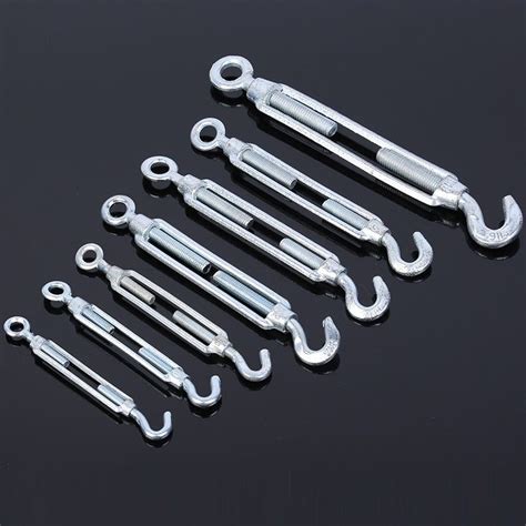 1pcs M5 M12 Alvanized Wire Strainer Tension Hook And Eye Turnbuckle Bolt Hook Rigging Eye Screw