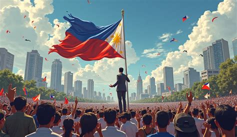 Raising Of The Philippine Flag On July 4 1946 Crowd Cheering Seaart Ai