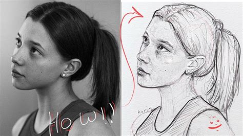 بطريقة احترافية وسهلة تعلم رسم وجه بنت جانبي بالقلم الرصاص Youtube