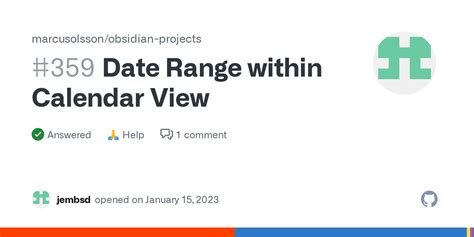 date range within calendar view · marcusolsson obsidian projects