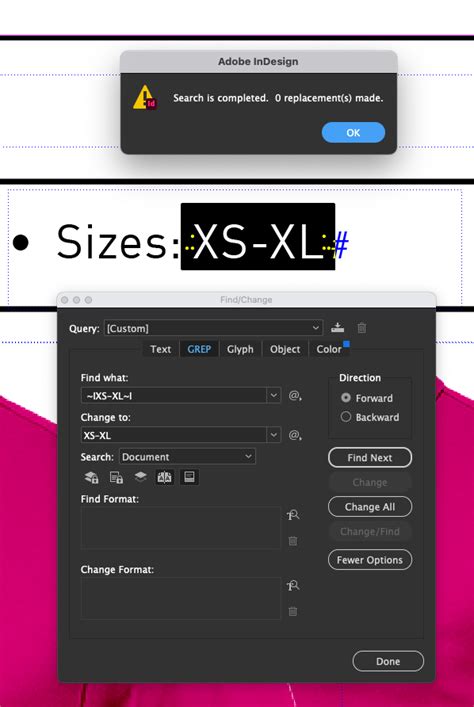 Solved Indesign 2023 Find And Replace Doesnt Work Adobe Community
