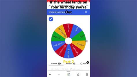 Birthday Wheel Part 2 Youtube