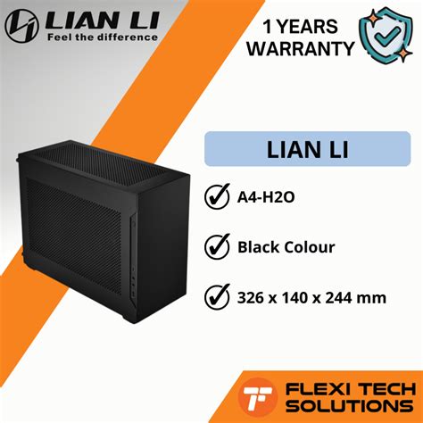 Flexi Tech Lian Li A4 H2o Pcie 4 0 Mini Itx Sfx Case Sandwich Layout Pc Desktop Casing Black