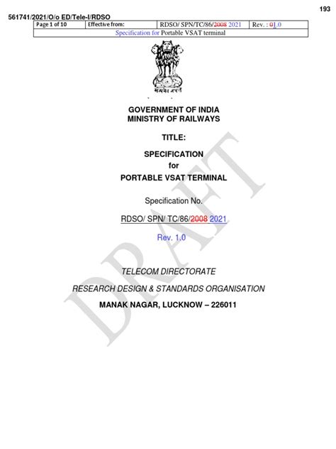 Draft Specification For Portable Vsat Terminal Download Free Pdf Very Small Aperture