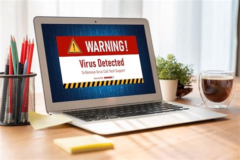 Premium Photo Virus Warning Alert On Computer Screen Detected Modish