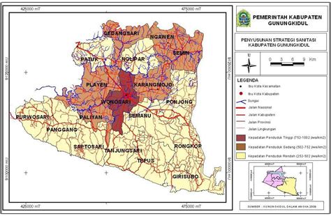 Krambilsawit Peta Kepadatan Penduduk Kabupaten Gunungkidul