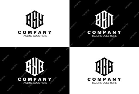 크리에이 티브 모노그램 로고 디자인 서식 파일 세트 프리미엄 벡터