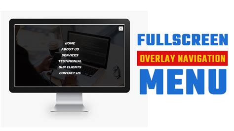 full screen overlay responsive navigation bar