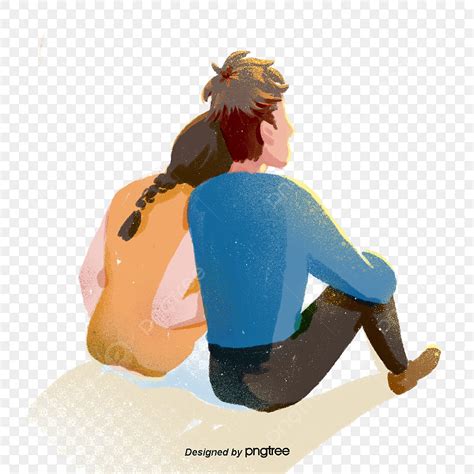 로맨틱 커플 데이트의 뒷면 소녀 발렌타인 데이 커플 Png 일러스트 및 Psd 이미지 무료 다운로드 Pngtree