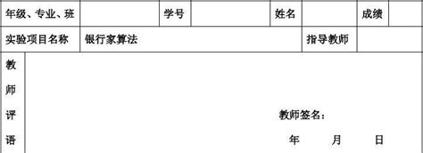 操作系统银行家算法实验 word文档在线阅读与下载 无忧文档