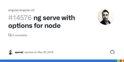 Ng Serve With Options For Node Issue Angular Angular Cli GitHub