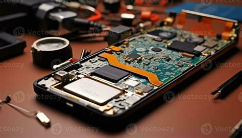 Ai Generated Computer Chip Disassembling Reveals Intricate Electrical Components Generated By Ai