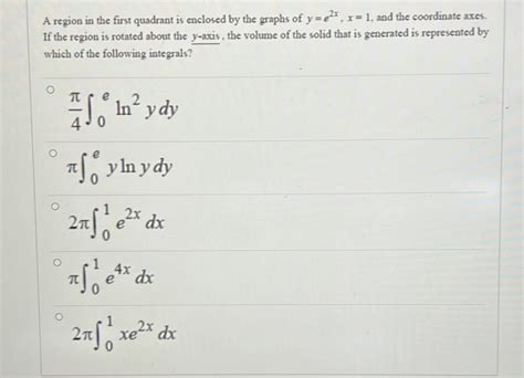 Solved A Region In The First Quadrant Is Enclosed By The Graphs Of Ye