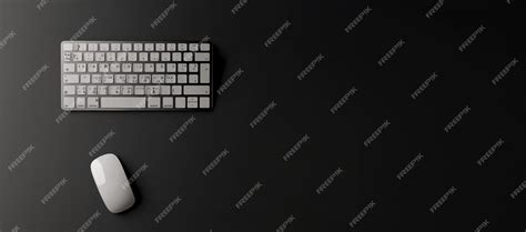 minimalist desktop setup with keyboard and mouse premium ai generated