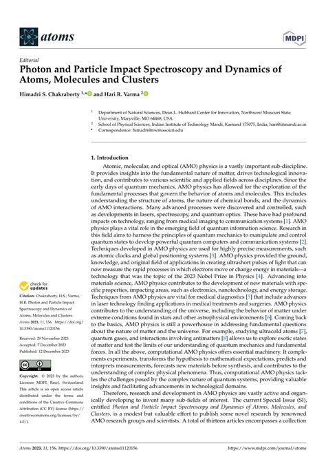 Pdf Photon And Particle Impact Spectroscopy And Dynamics Of Atoms