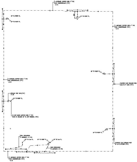 Line Diagram Of Lighting Protection System Detail Dwg Autocad File