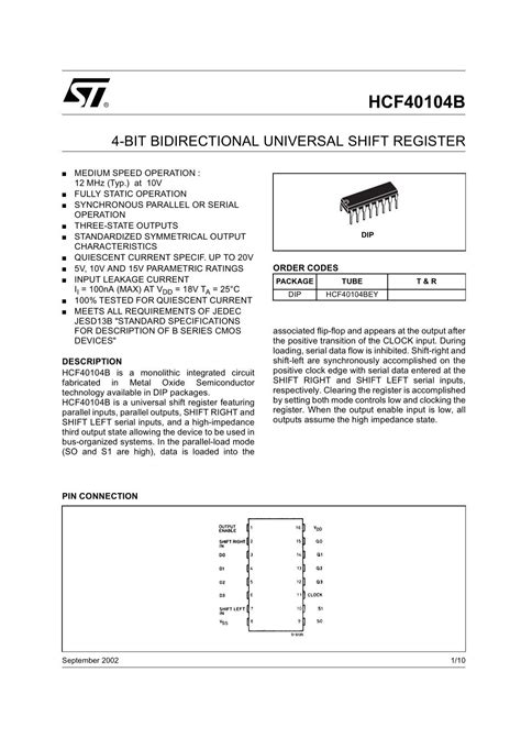 4 Bit Bidirectional Universal Shift Register Komponenten